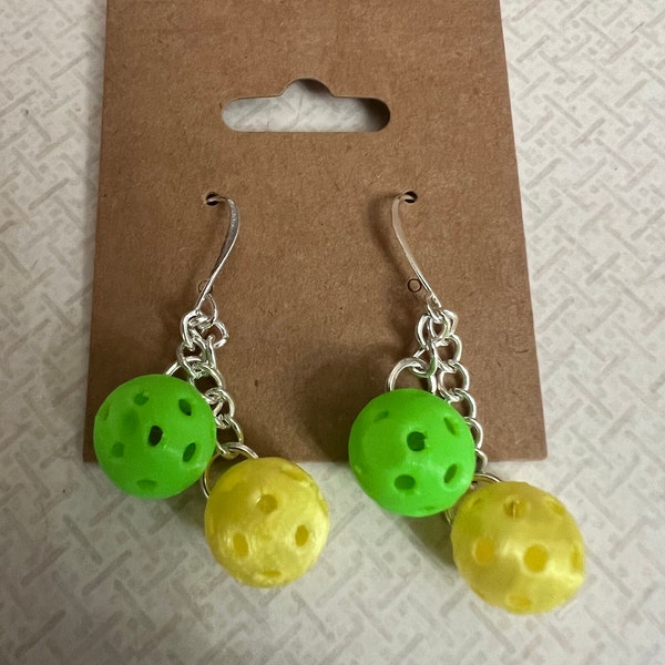 Mini Pickleball Beads, 24 Green or Yellow Size 12mm, Pickleball Charms ...