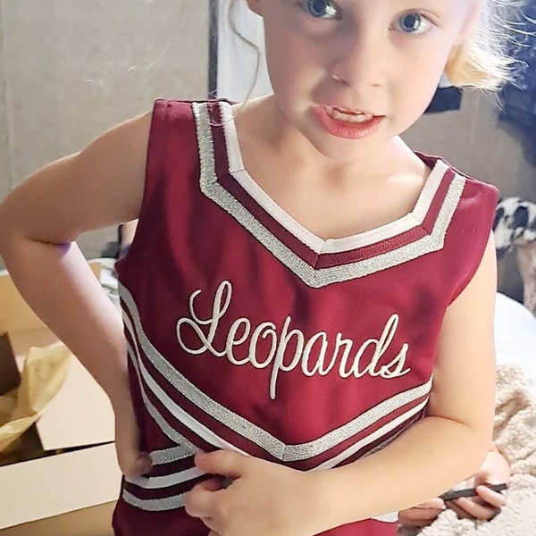 Maroon & White Cheer Uniform, Customized Cheerleading Uniform, Girls ...