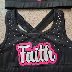 Personalized Rhinestone Sports Bra With Name or Word of Your Choosing ...