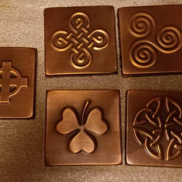 Celtic Tiles, Celtic Designs, Set of 4 Copper Celtic Tiles , Celtic ...