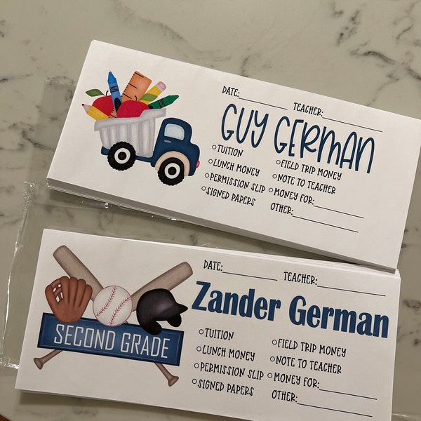 Back to School Envelopes | School Stationary | Personalized Envelopes ...