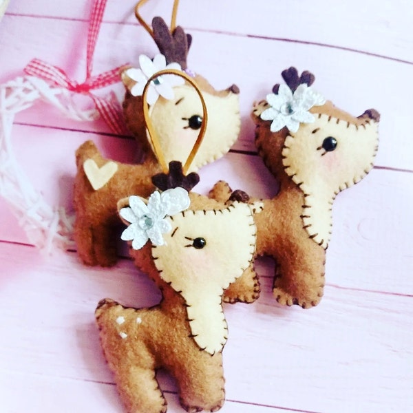 Felt Deer Pattern Felt Sewing Deer PDF Tutorial DIY Deer Plushies ...