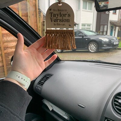Macrame Polaroid Car Charm Personalised Charm Rearview Mirror Car Charm ...