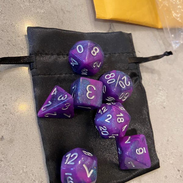 Dnd Dice Set / Emerald Green and Gold Shimmer / D&D RPG Polyhdreal Dice ...