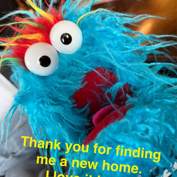 Blue Shaggy Chin Pro Monster Hand Puppet - Etsy