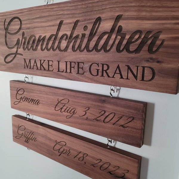 Personalized Grandparent Sign/grandkids Names/birthdates, Personalized ...
