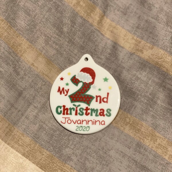 Baby's Second Christmas Ornament | Personalized 2nd Christmas Gift for New Baby | Gift Idea for ...