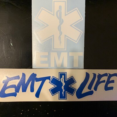 EMT Vinyl Decal, EMT Sticker, Emergency Medical Technician Decal, First ...