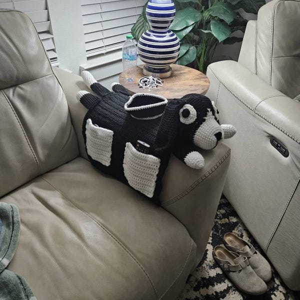 Crochet Dog Armrest Organizer Pattern With Cup Holder (PDF) Amigurumi ...