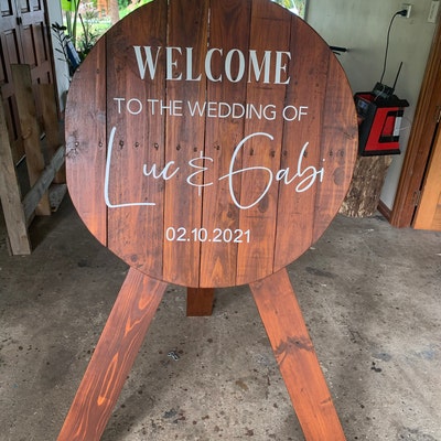 Vinyl Decal Personalised Welcome Sign for Wedding. Wedding - Etsy