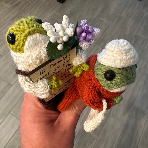 Froggie Frog Crochet,green Frog Knitted,froggie's Sweater,cute Toy Frog ...