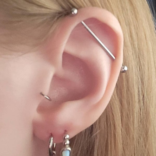 Implant Titanium Push in Threadless Nose Set ,L Bend Nose Stud ...