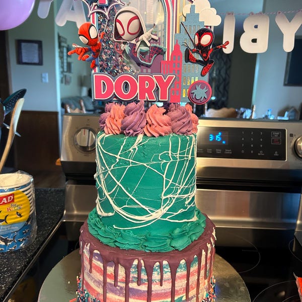 Girly Spider Girl Ghost Cake Topper Spidey and Friends Cake Topper ...