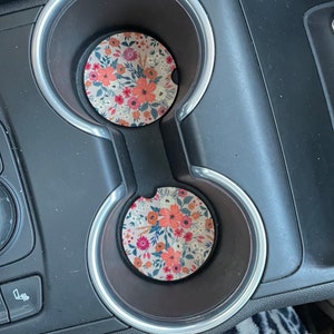 Floral Car Coasters Spring and Summer Collection Car Coasters Set of 2 ...