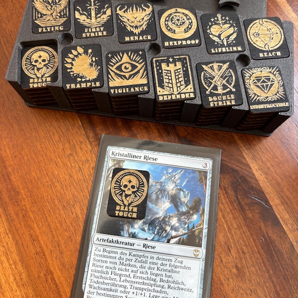 Wooden Ability Counter Set Compatible With Magic (MTG) - Laser Engraved ...