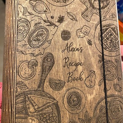 Recipe Binder Personalized Recipe Book Wooden Binder Gift for Mother in ...