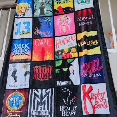 Broadway Musical Quilt Favorite Broadway Musicals on a Blanket Wicked ...