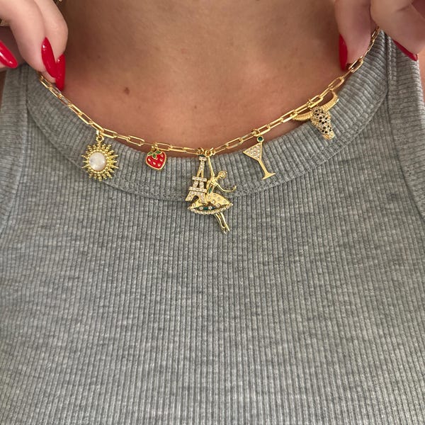 Build Your Own Custom Charm Necklace • Gold Charm Necklace ...