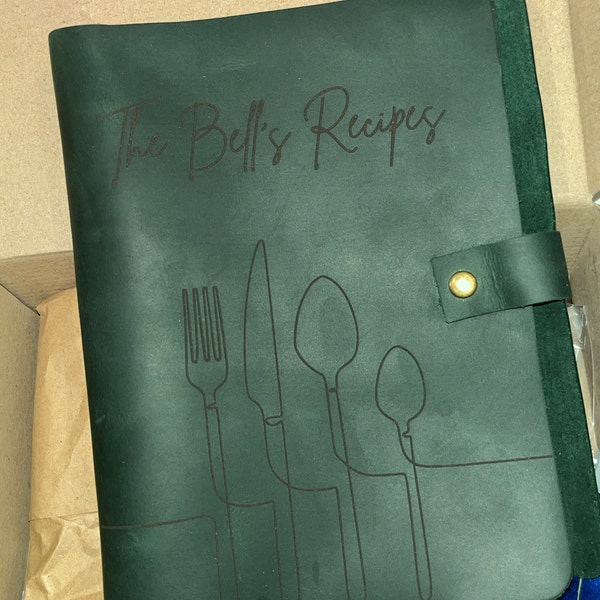 Leather Recipe Book Personalized Cookbook Binder Blank Recipe Book ...