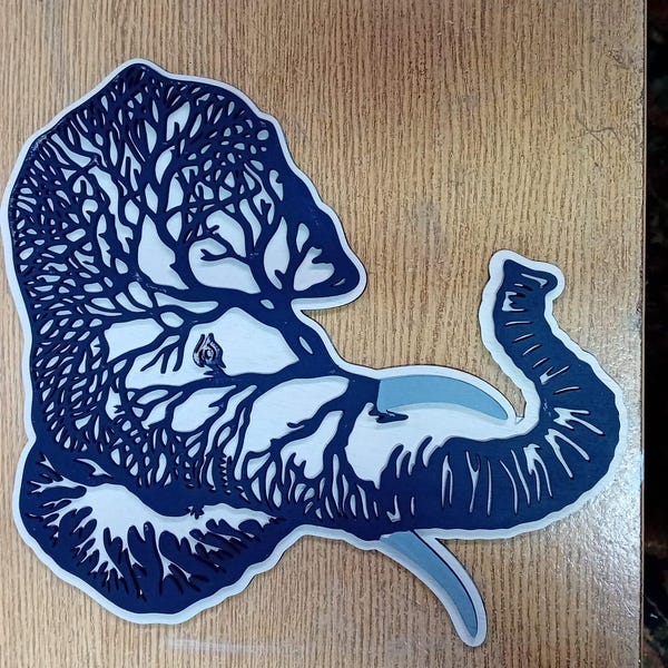Elephant Tree Dxf Cut File, Elephant Svg Cutting Files for Cricut, Dxf ...