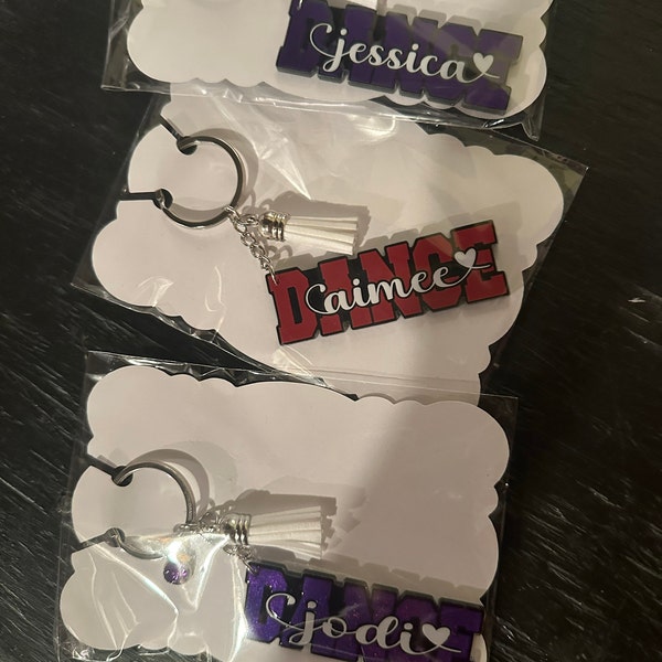 Personalized Dance Keychain • Dancer Keychain • Dance Gift • Dance Bag ...