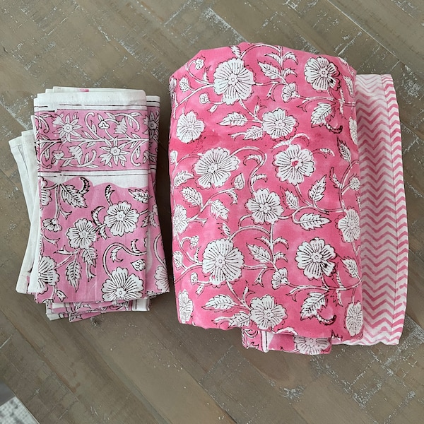 Indian Block Print Tablecloth, Floral Cotton Table Cover, Table Cloth 6 ...