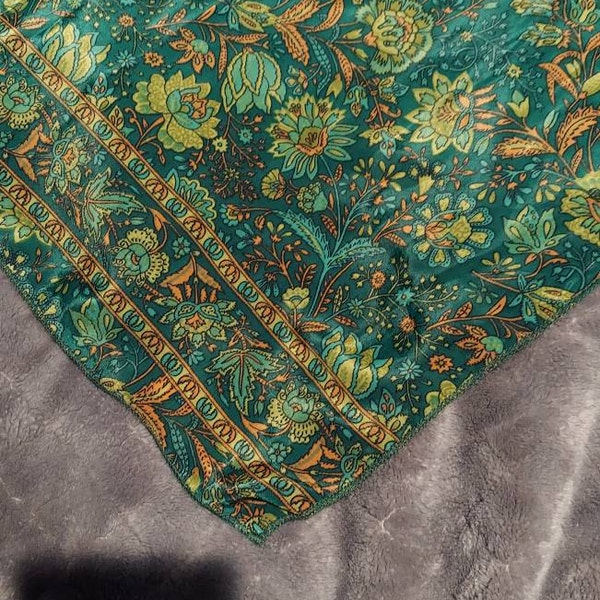 Silk Hippie Boho Bandana, Square Head Scarf, Unique Bohemian Hair Wrap ...