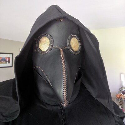 Plague Doctor Short Mask Leather Black Medieval Bird Mask - Etsy