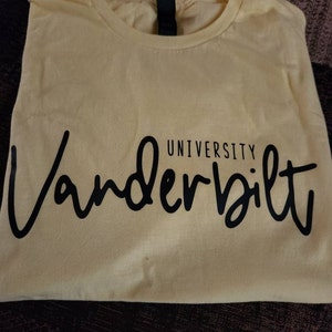 Custom College Cursive Font Sweatshirtvanderbilt/ University of Georgia ...