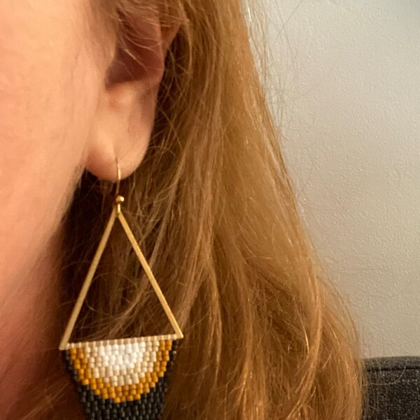 THE OSAGE // Beaded Earrings Beaded Fringe Earrings Native American ...