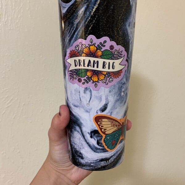 Dream Big Sticker | Stickers for Hydroflask | Laptop Stickers | Flower ...