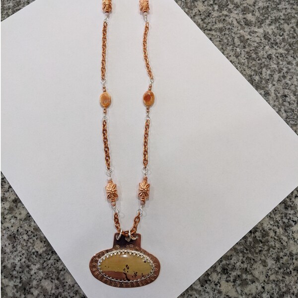 N-57 Hammered Copper Disk Necklace - Etsy