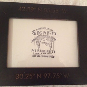 Personalized Coordinates Frame Custom Engraved in Vintage COLOR of YOUR ...