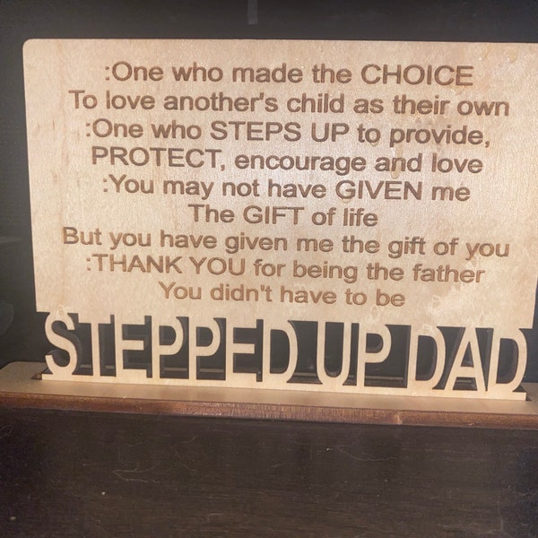 Definition of Stepped up Dad - Wood Standing Sign Plaque - Step Dad ...