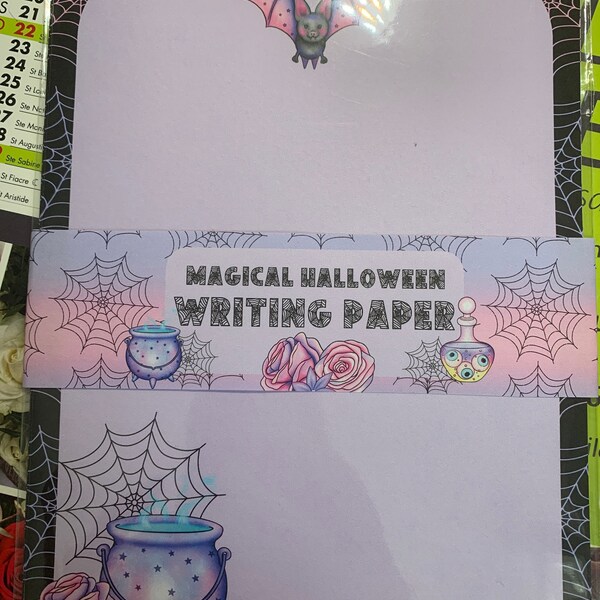 Magical Halloween A5 Letter Writing Paper, Cute Pastel Goth Stationery ...