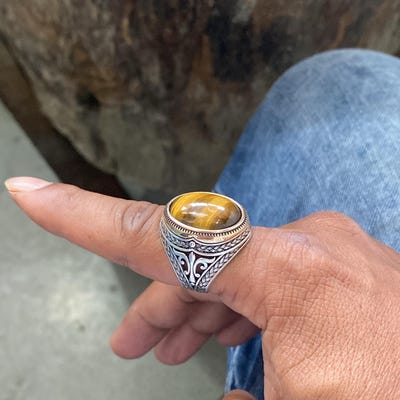 Turkish Ottoman Thumb Ring Solid 925 Sterling Silver Men's Ring IYI ...