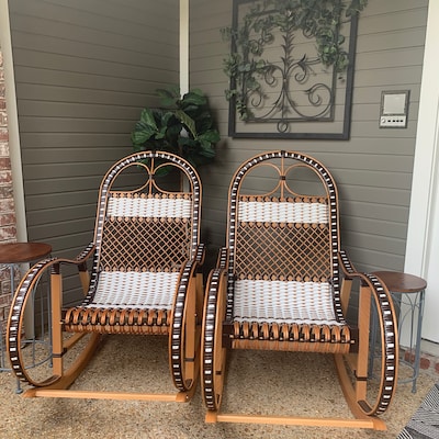 Wicker Rocking Chair, Organic Rattan Rocking Chair, Willow Rocking ...