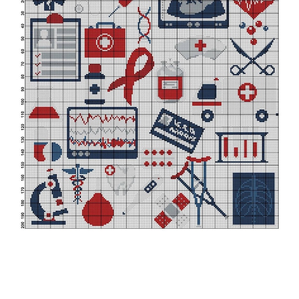 Medical Cross Stitch Pattern: Hospital Needlepoint Design (PDF) - Etsy