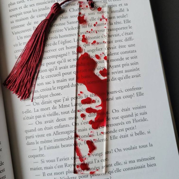 Blood Splatter Bookmark , Horror Bookmarks, Resin Bookmarks, Bloody ...