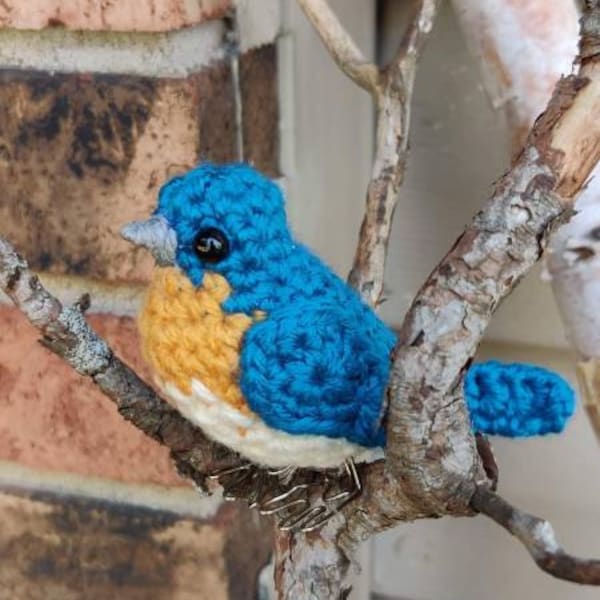Eastern Bluebird Written Crochet Pattern | Realistic Bird Crochet ...