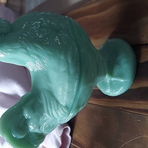 Jadeite Depression Style Glass Rooster Chicken Covered Candy Dish With ...