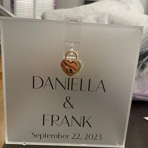 Personalized Name Card Box Wedding Acrylic Card Box With Lock and Key ...