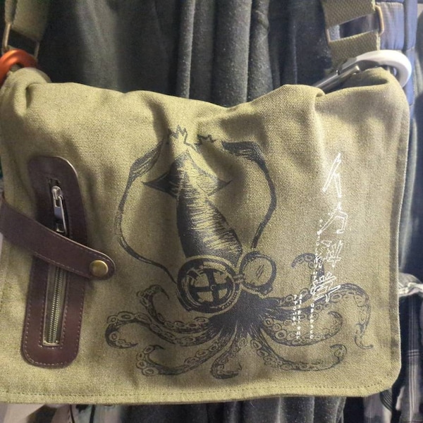 Mad Science Squid Messenger Bag KHAKI GREEN - Etsy