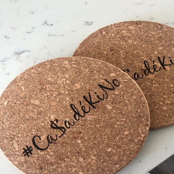 CHOOSE YOUR DESIGN! Personalized Trivet, Monogrammed Cork Trivet ...