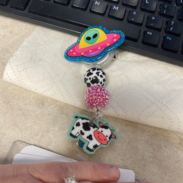 UFO Badge Reel, Alien Badge Reel, Spaceship Badge Reel, Nurse Badge ...