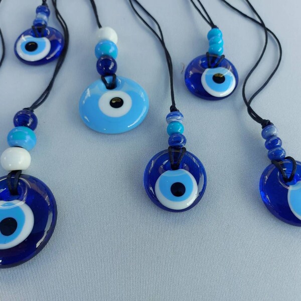 Glass Evil Eye Nazar Bead Pendants, Small Turkish Protective Amulet ...