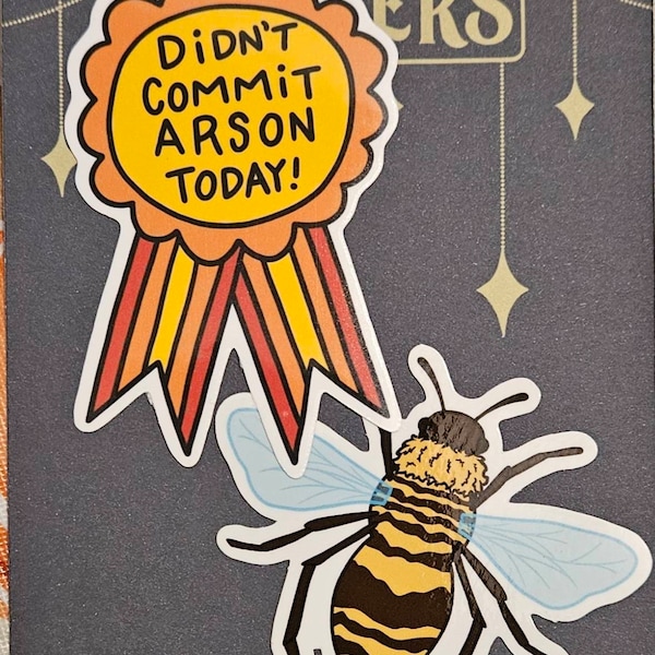 Award Ribbon Sticker | "didn't Commit Arson Today" - Etsy