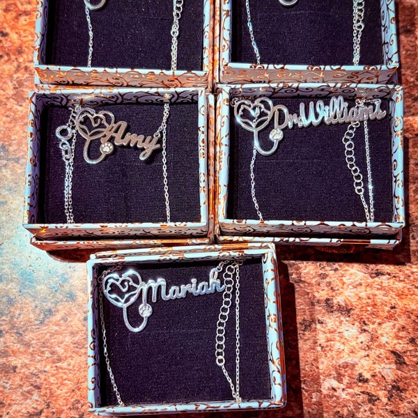 Carrie Script Name Necklace, Personalized Carrie Font Nameplate, 14K ...