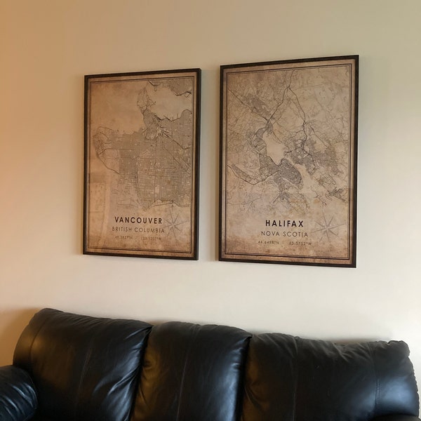 Halifax Vintage Map Print | Halifax Map | Nova Scotia Map Art | Halifax ...