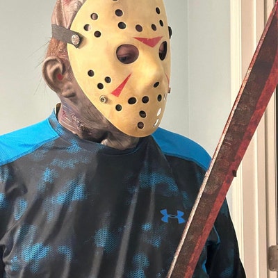 Overhead Jason VII Bloody Hood Mask Latex Halloween Horror Fancy Dress ...